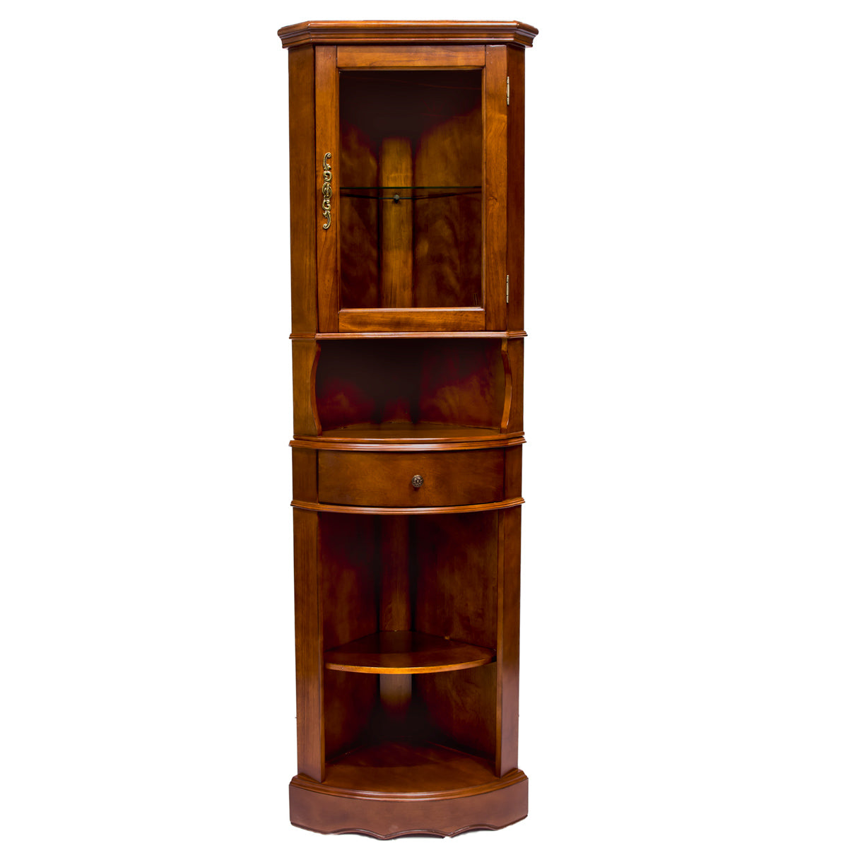 Entryway Console Half Moon Harp Table Cherry Finish
